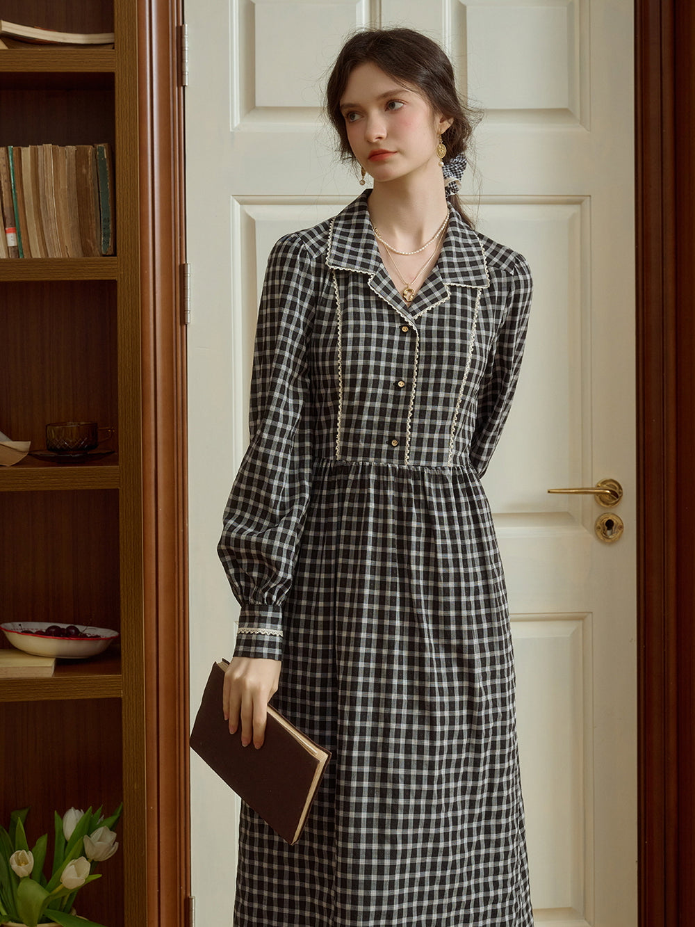 Timeless Check Cottagecore Dress