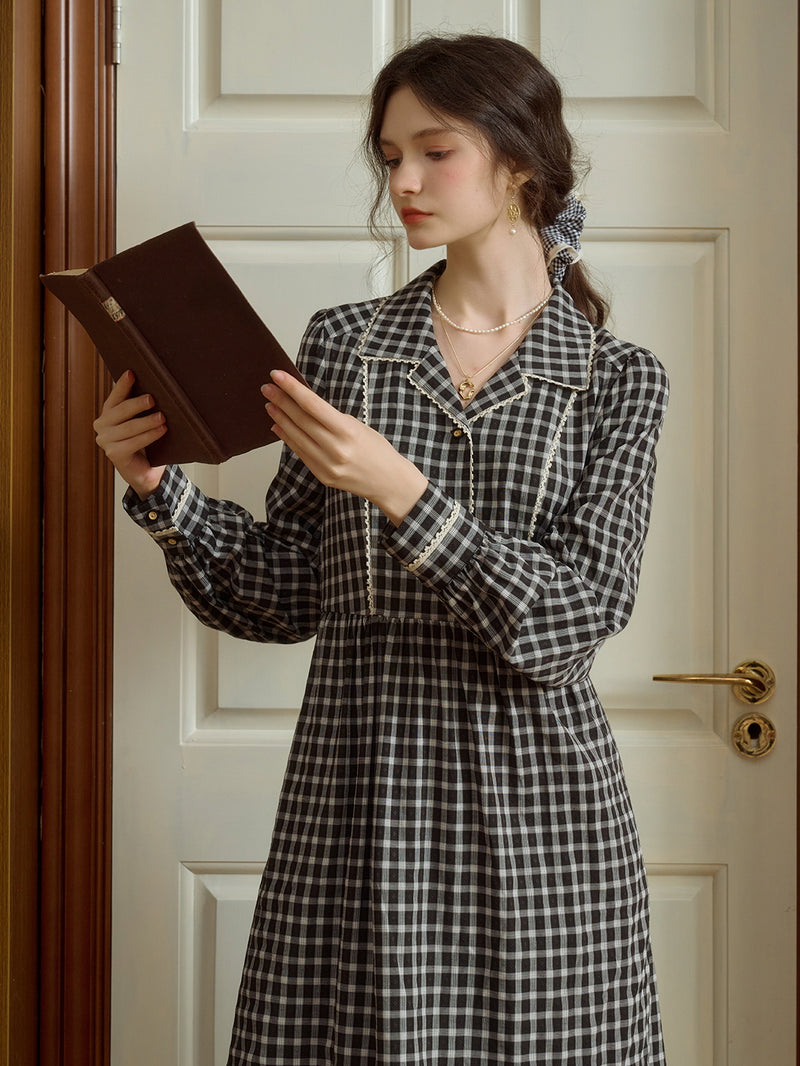 Timeless Check Cottagecore Dress