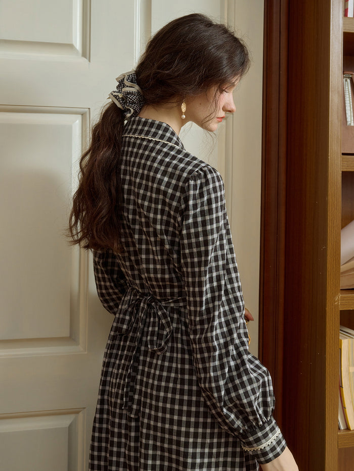 Timeless Check Cottagecore Dress