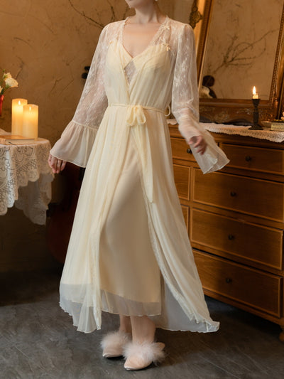 Sheer Robe Fairy Yellow Night Dress – Fairytale Aesthetic Outfit